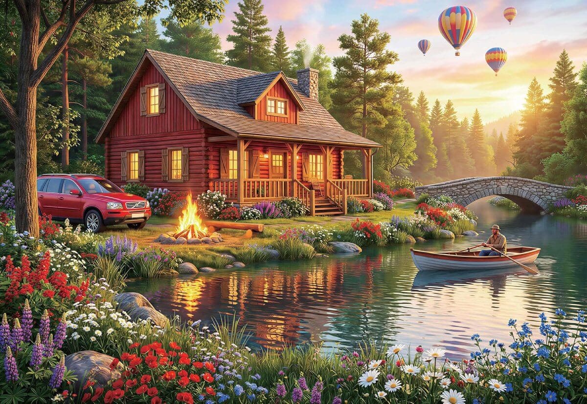 Cabin next to the lake Jigsaw Puzzle | 300 Pieces