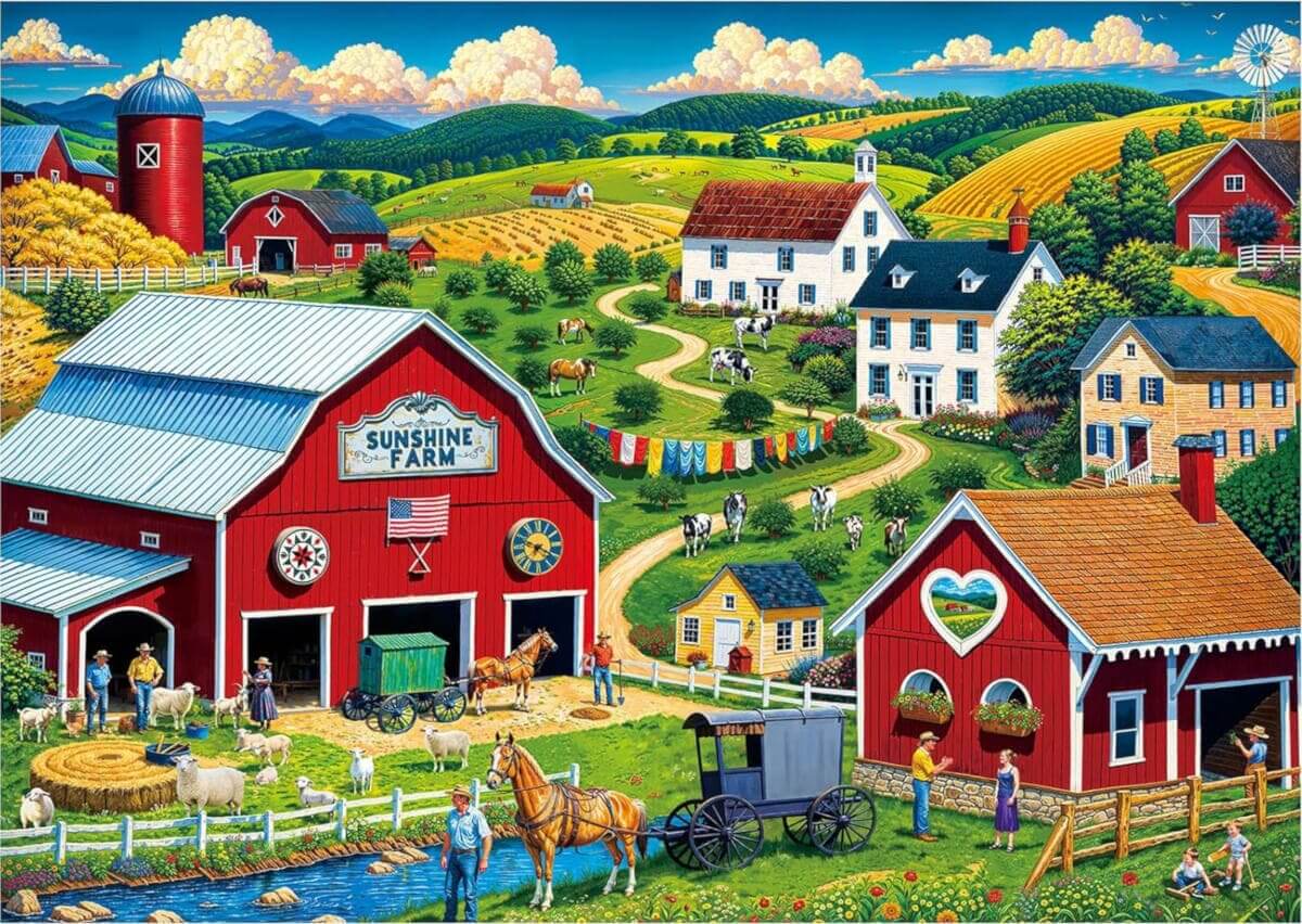 Sunshine Farm in Autumn Jigsaw Puzzle | 300 Pieces